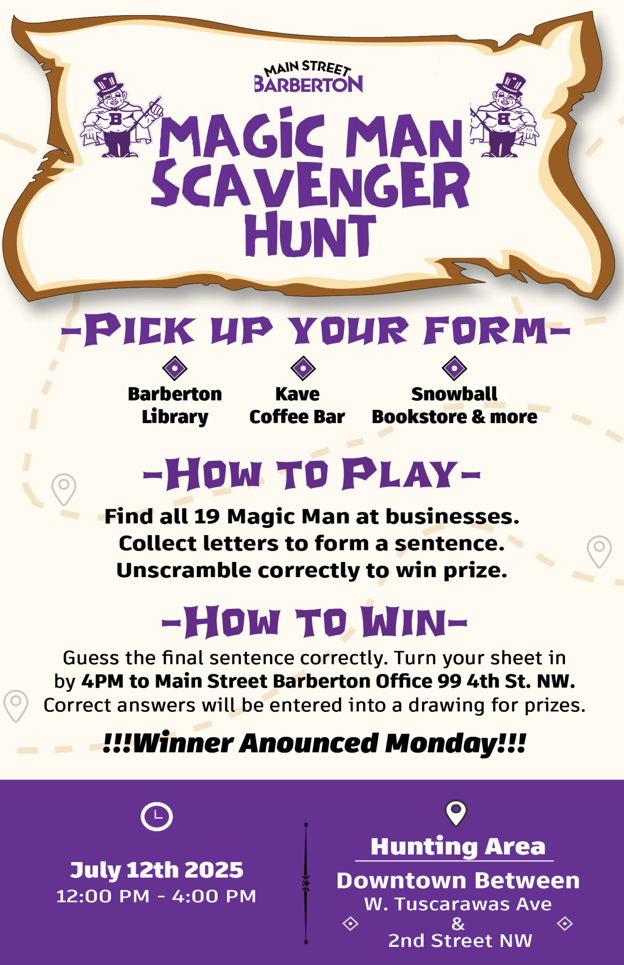 Magic Man Scavenger Hunt - Mainstreet Barberton